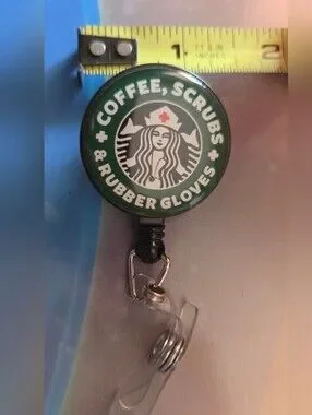 Starbucks | Accessories | Starbucks Green Nursethemed Retractable Badge ...